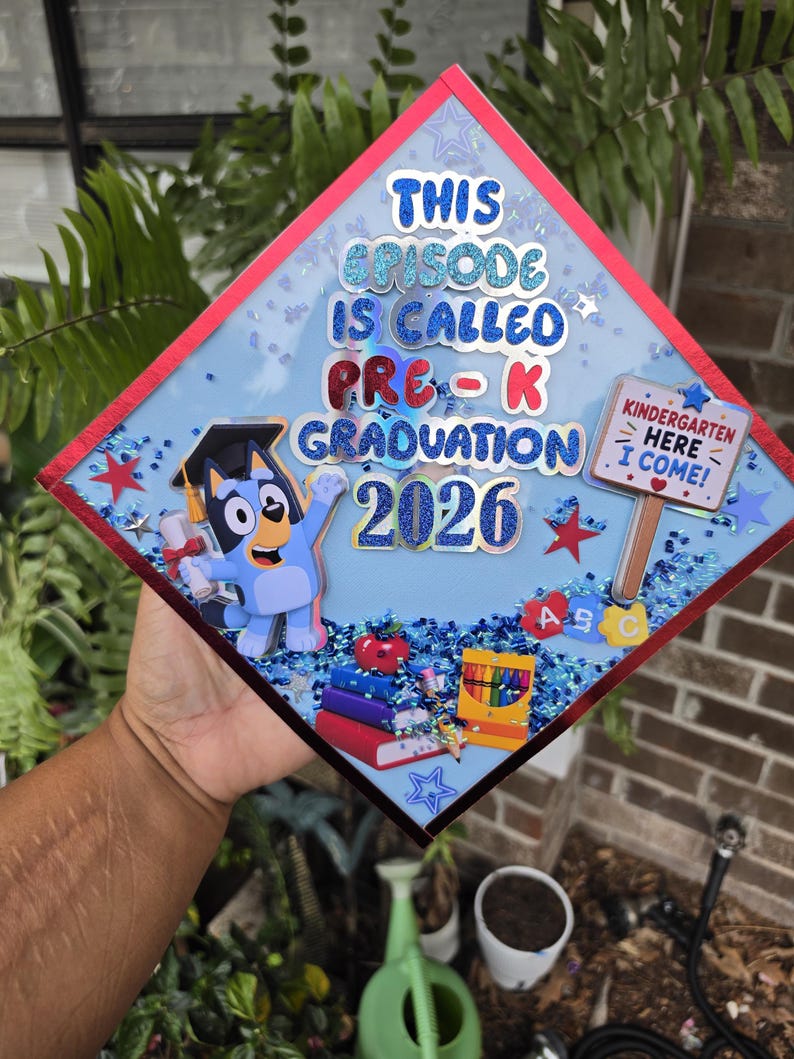 Bluey Pre-k Graduation Cap Decor | Kindergarten 2026 Custom Design - Etsy