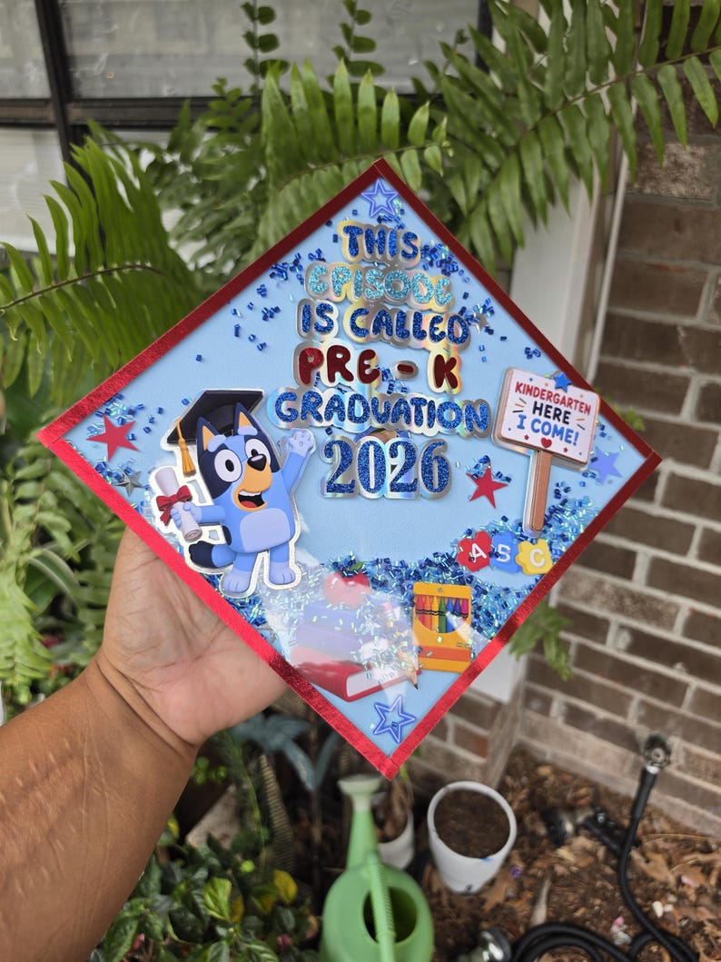 Bluey Pre-k Graduation Cap Decor | Kindergarten 2026 Custom Design - Etsy