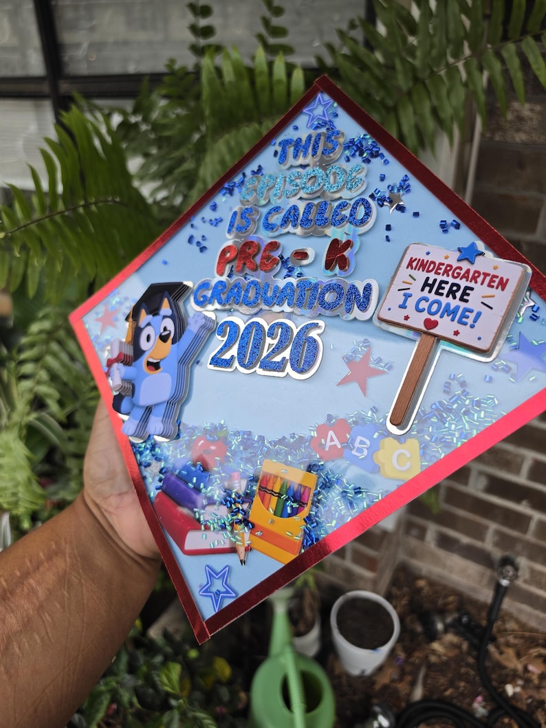 Bluey Pre-k Graduation Cap Decor | Kindergarten 2026 Custom Design - Etsy