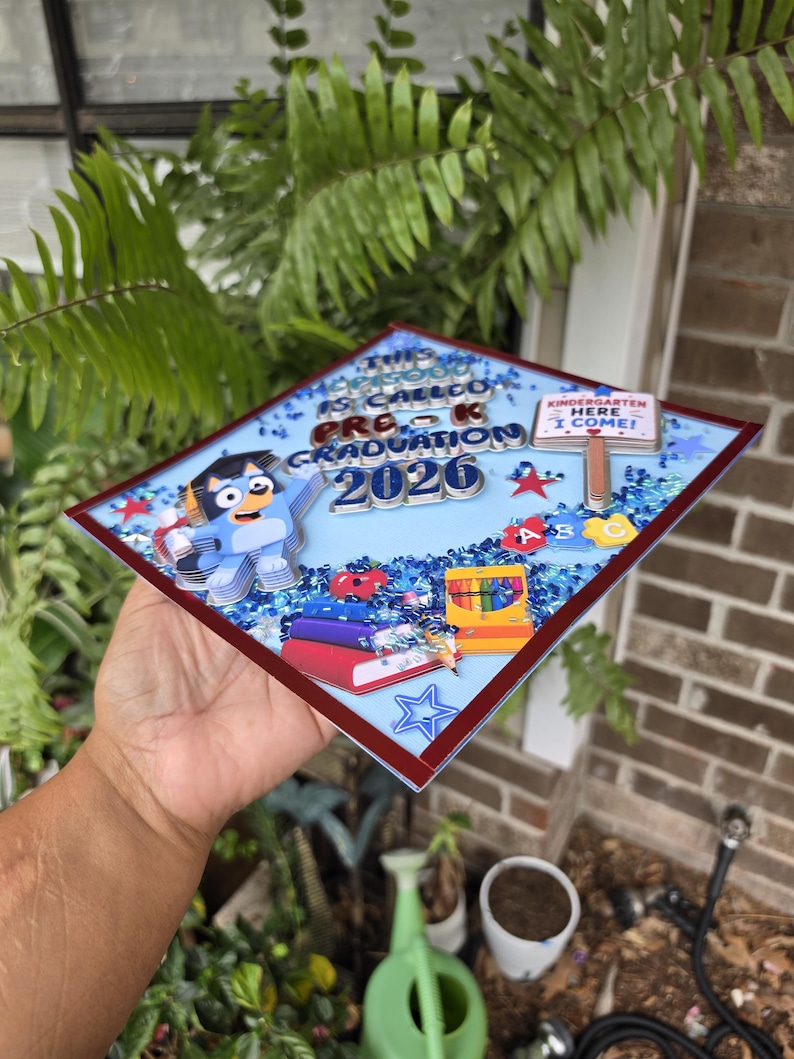 Bluey Pre-k Graduation Cap Decor | Kindergarten 2026 Custom Design - Etsy