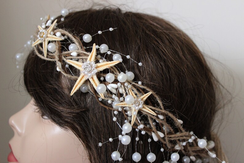 Shell Crown- Bachelor Party Gifts- Beach Bridal Headband- Beach Wedding ...