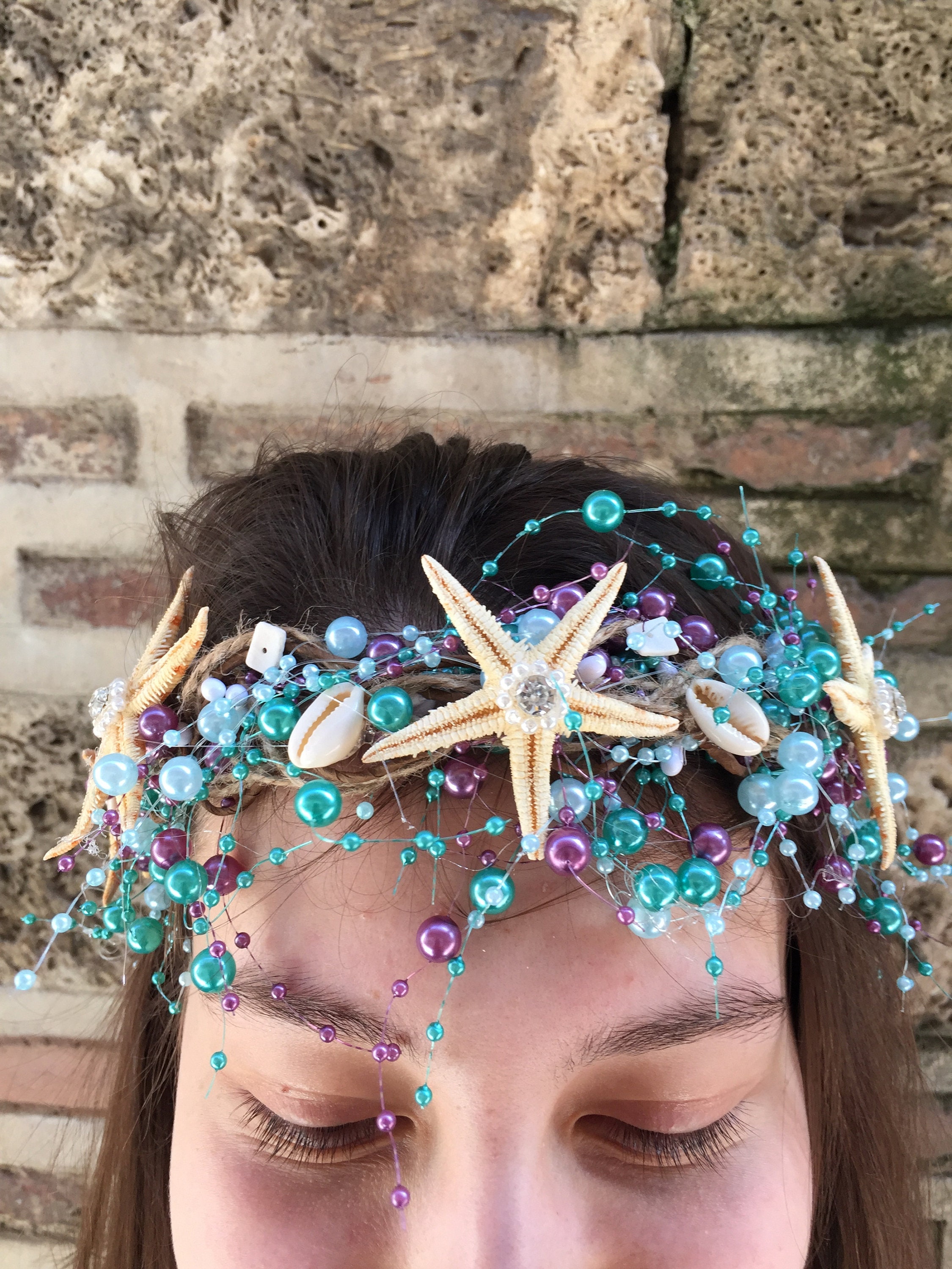Beach Bridal Headband Starfish Hairband Beach Wedding Hair | Etsy