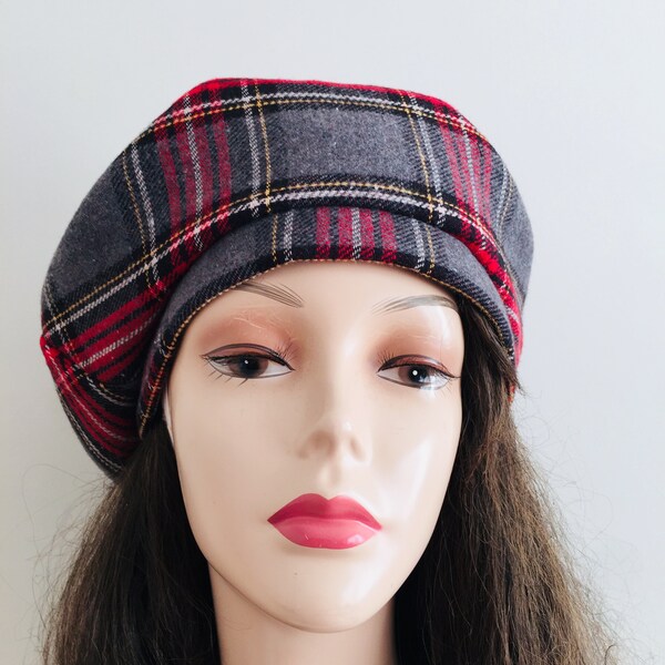 Plaid Beret - Etsy