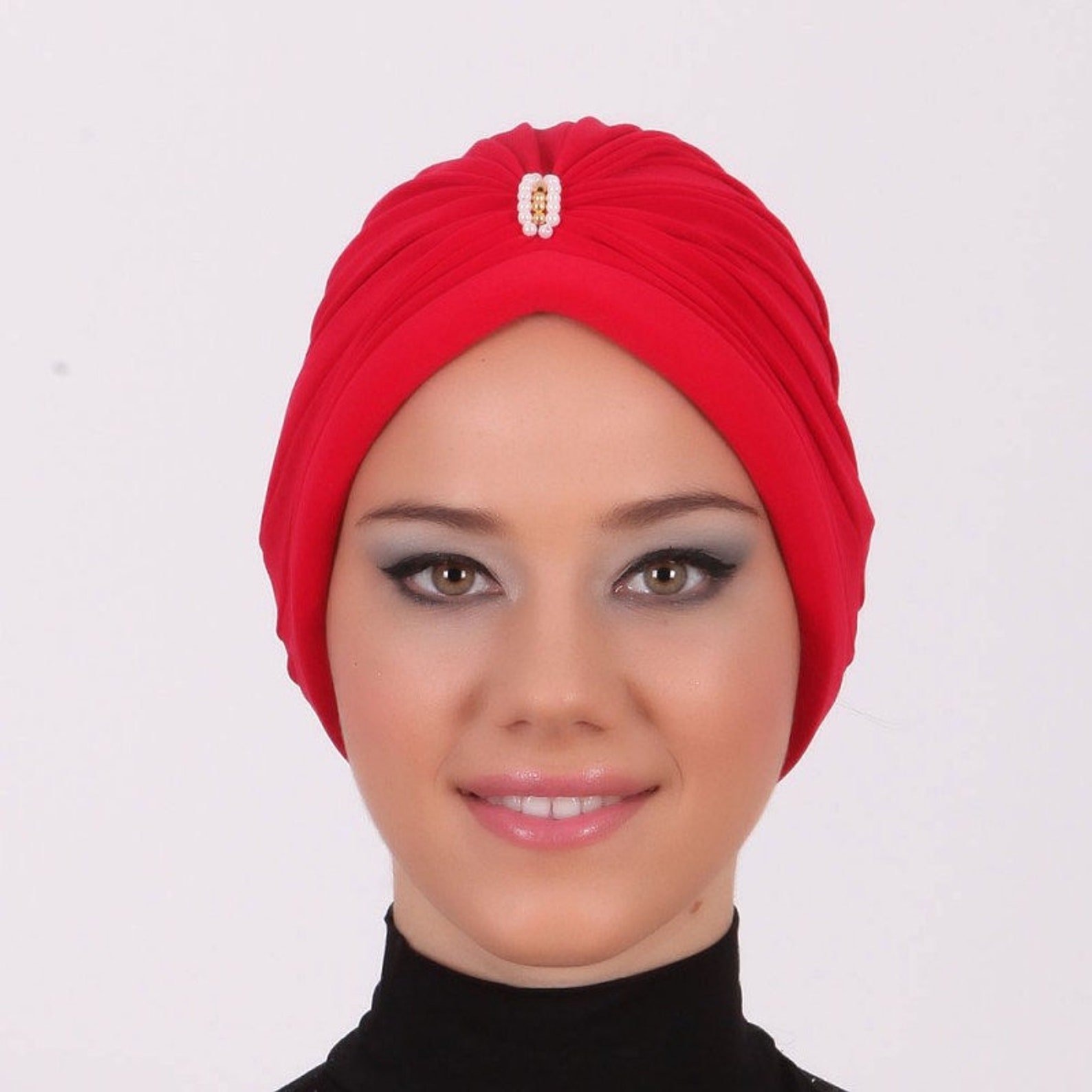 Turban Headwrappearl Turban Fashion Turban Capnavy Pleated | Etsy