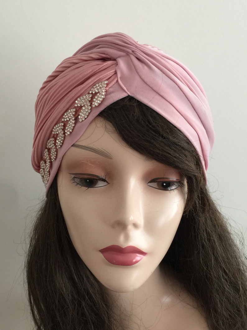 Blush Pink Turban Headband Rhinestone Turban Bridal Headband - Etsy