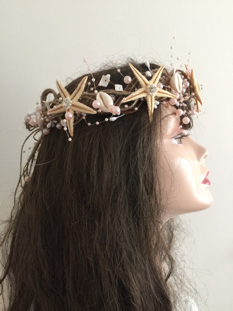 Mermaid Crown Salmon Mermaid Costume Girl beach Bridal Crown - Etsy UK