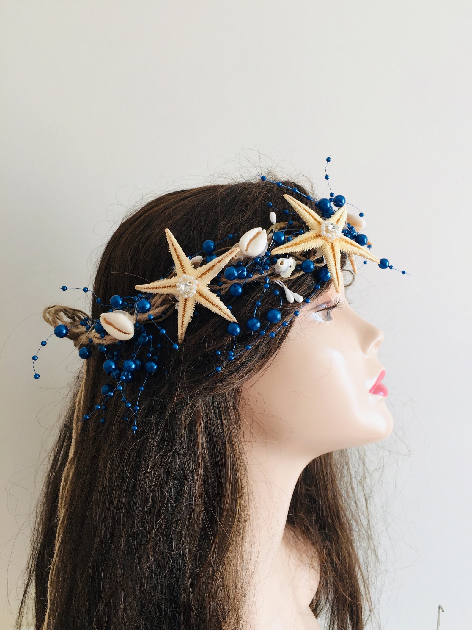 Mermaid Costume Girl -beach Bridal Crown -blue Mermaid Crown -cosplay ...