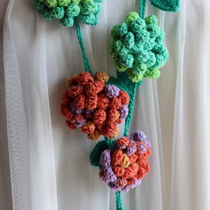 Mum Flower Necklace- Flower Crochet Scarf- Chrysanthemum Jewelry ...