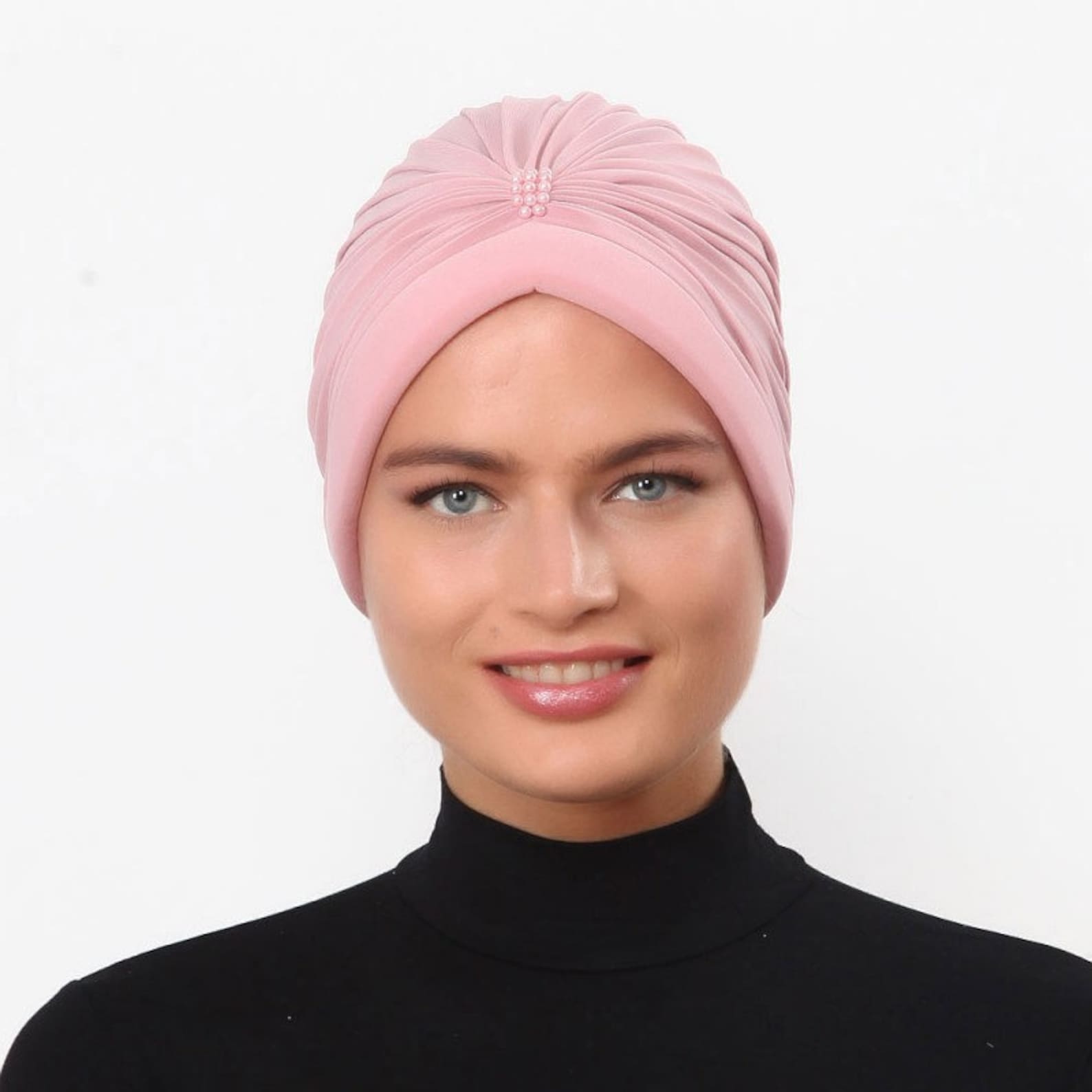 Turban Headwrappearl Turban Fashion Turban Capnavy Pleated | Etsy