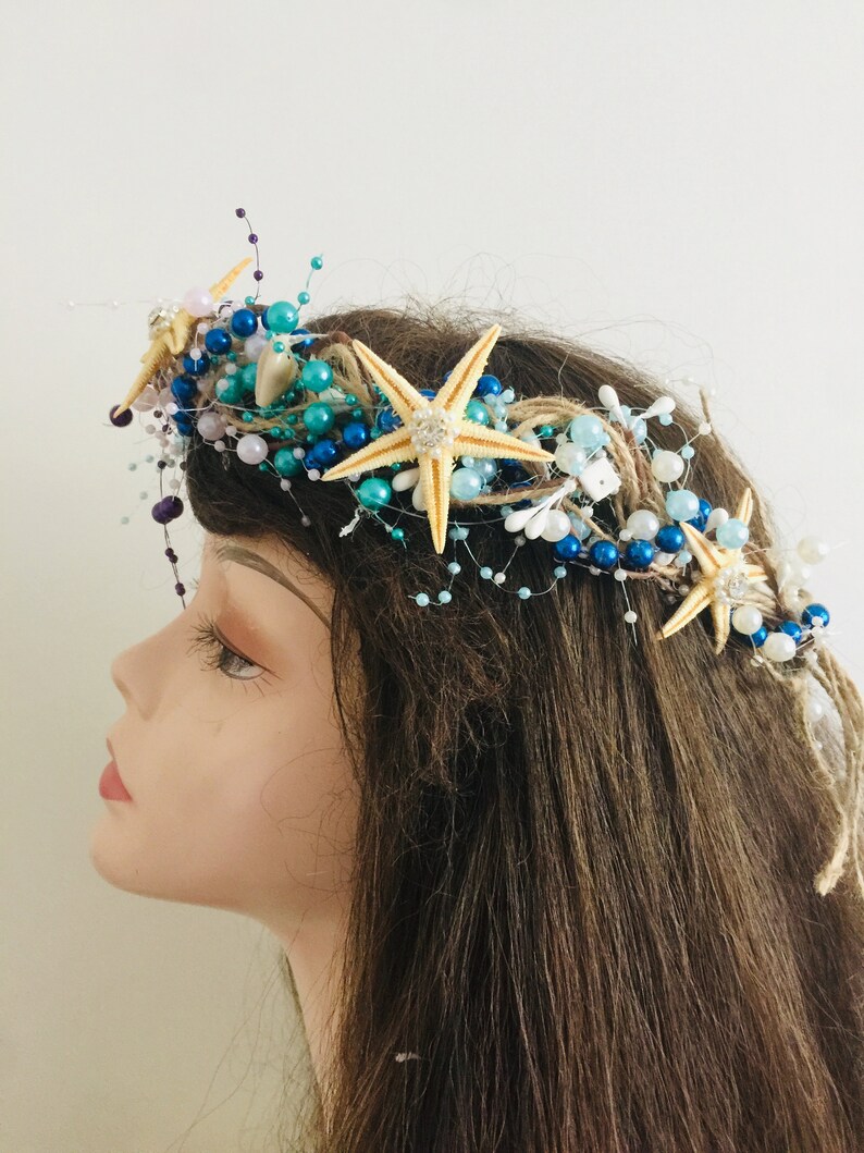 Rainbow Mermaid Headband Starfish Hairband Beach Wedding - Etsy