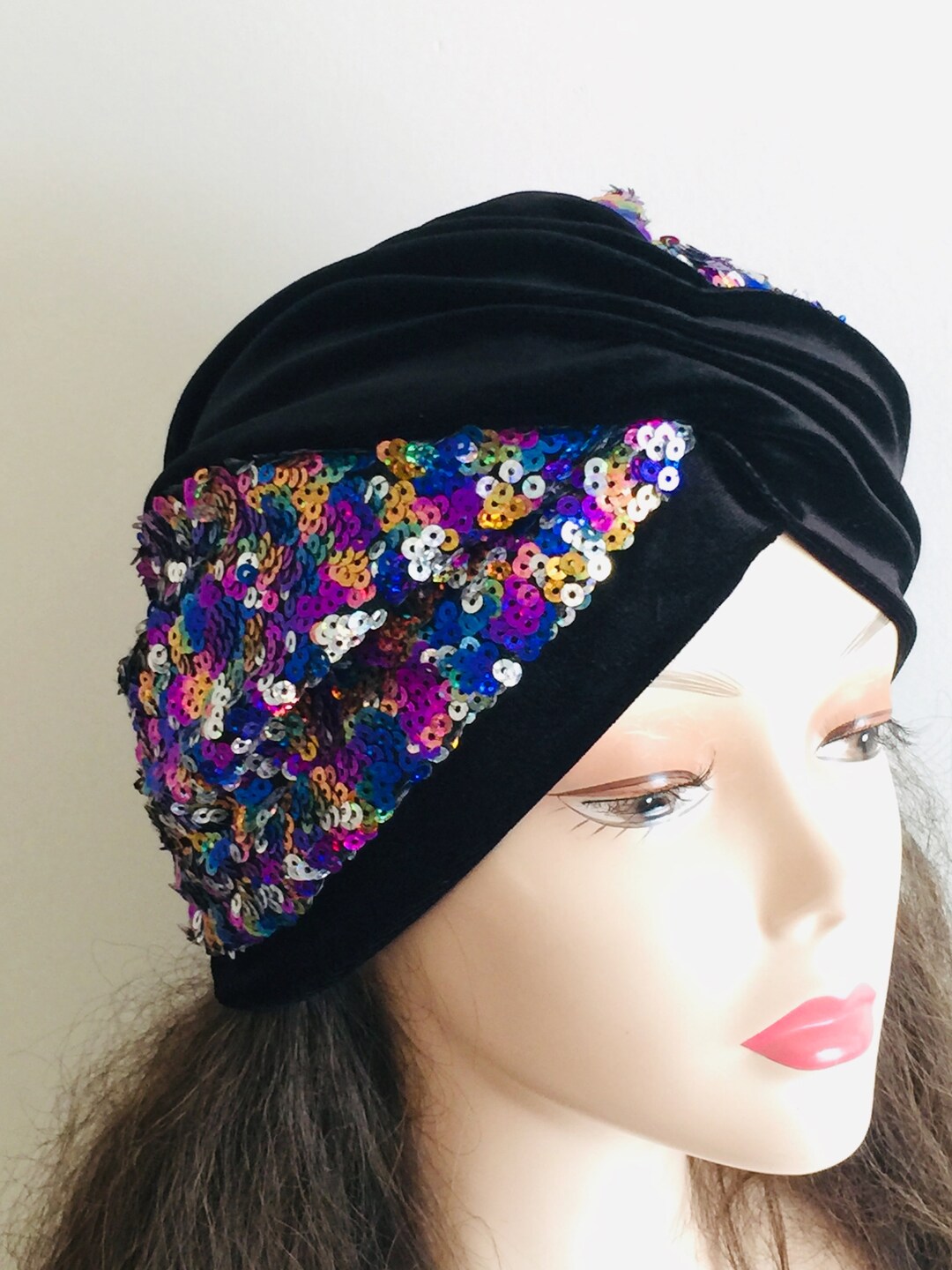 Eid Turban- Disco Hat- Rainbow Mermaid Costume- Velvet Winter Hat ...