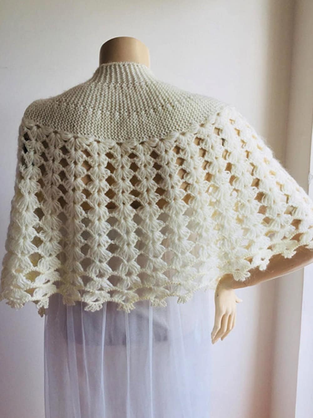 Cream Bridal Cape /Cream Wedding Wrap Shrug Bolero/Hand | Etsy
