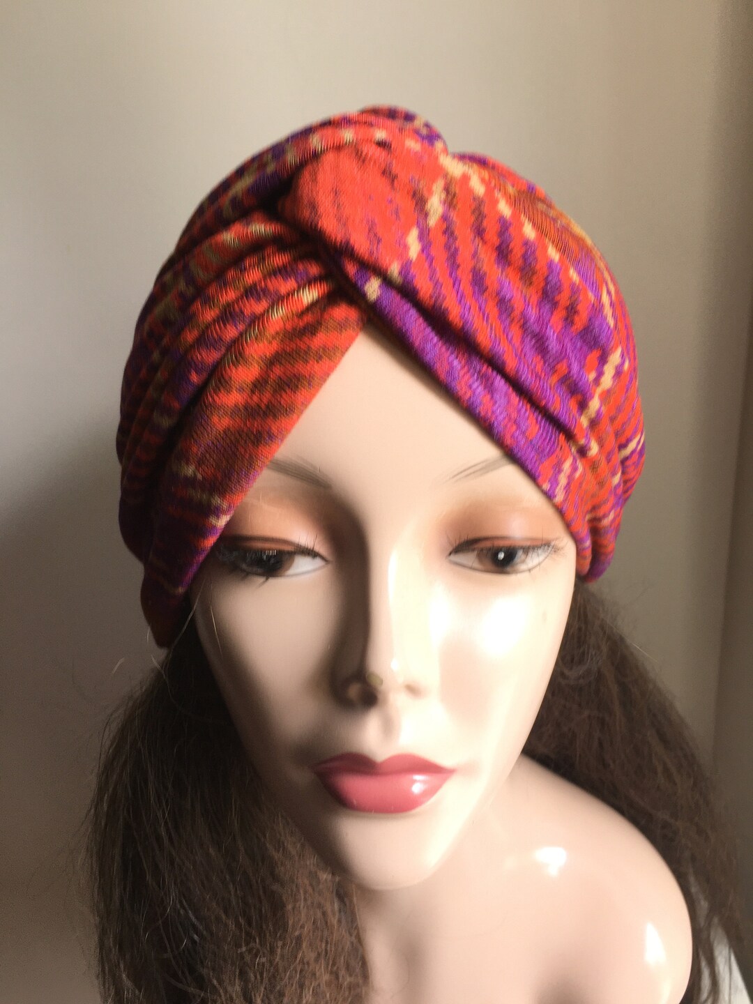 Orange and Purple Turban Winter Outfit Ready to Ship Gift Slouchy ...