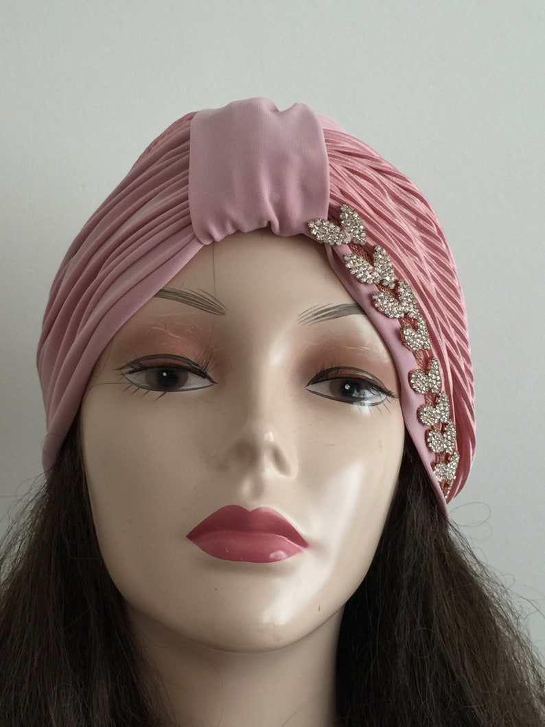 Blush Pink Turban Headband Rhinestone Turban Bridal Headband Etsy