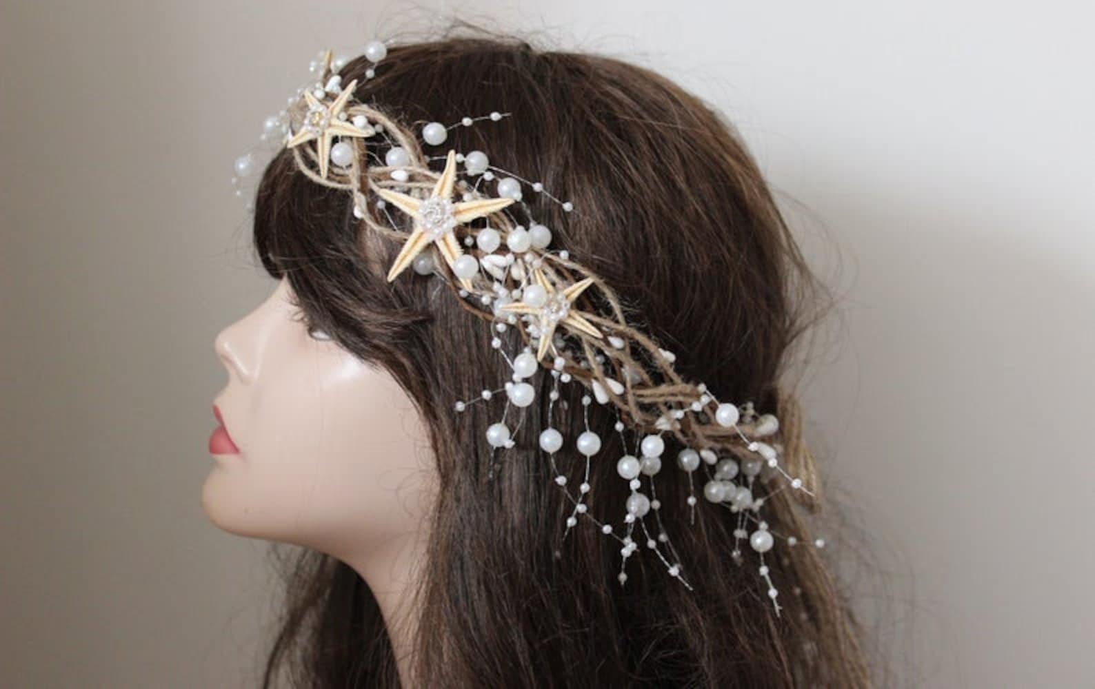 Shell Crown- Bachelor Party Gifts- Beach Bridal Headband- Beach Wedding ...