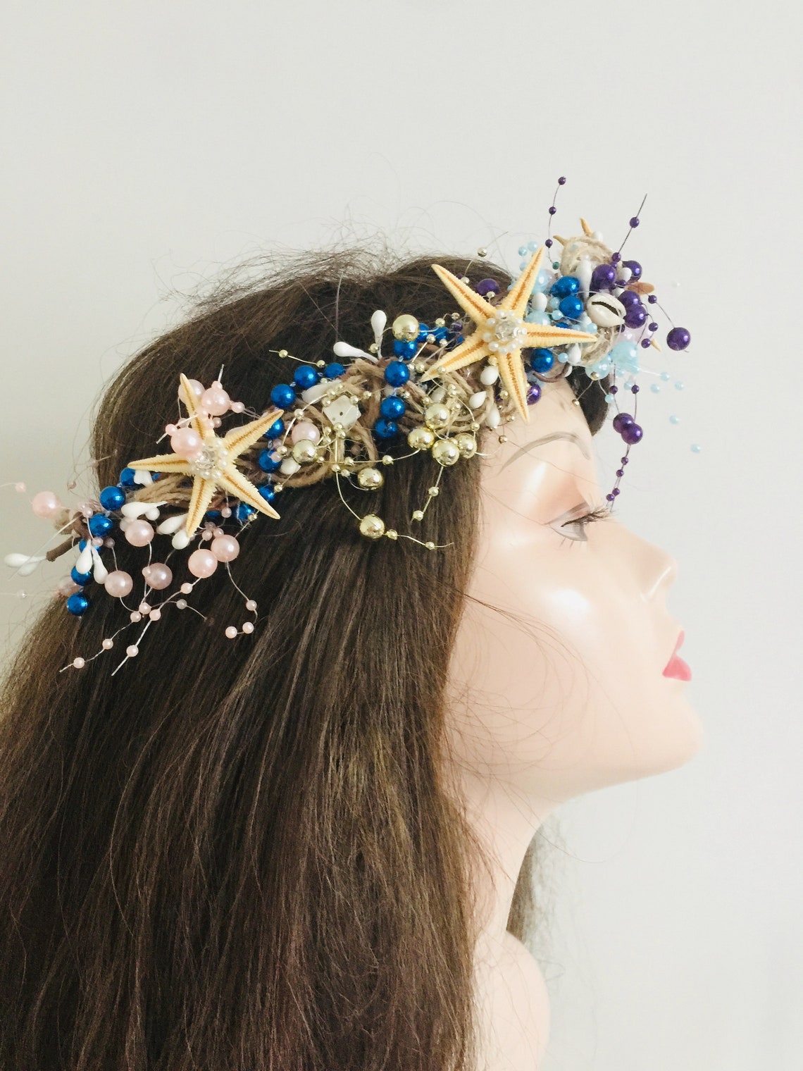 Rainbow Mermaid Headband Starfish Hairband Beach Wedding - Etsy