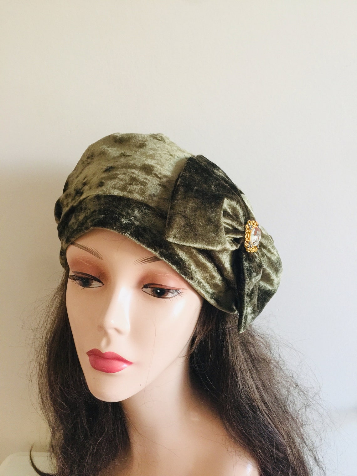 Spring Beret Velvet Slouchy Beanie Formal Beret With Bow - Etsy