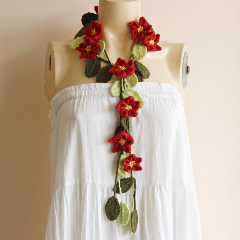 Scarf With Flowers - Etsy