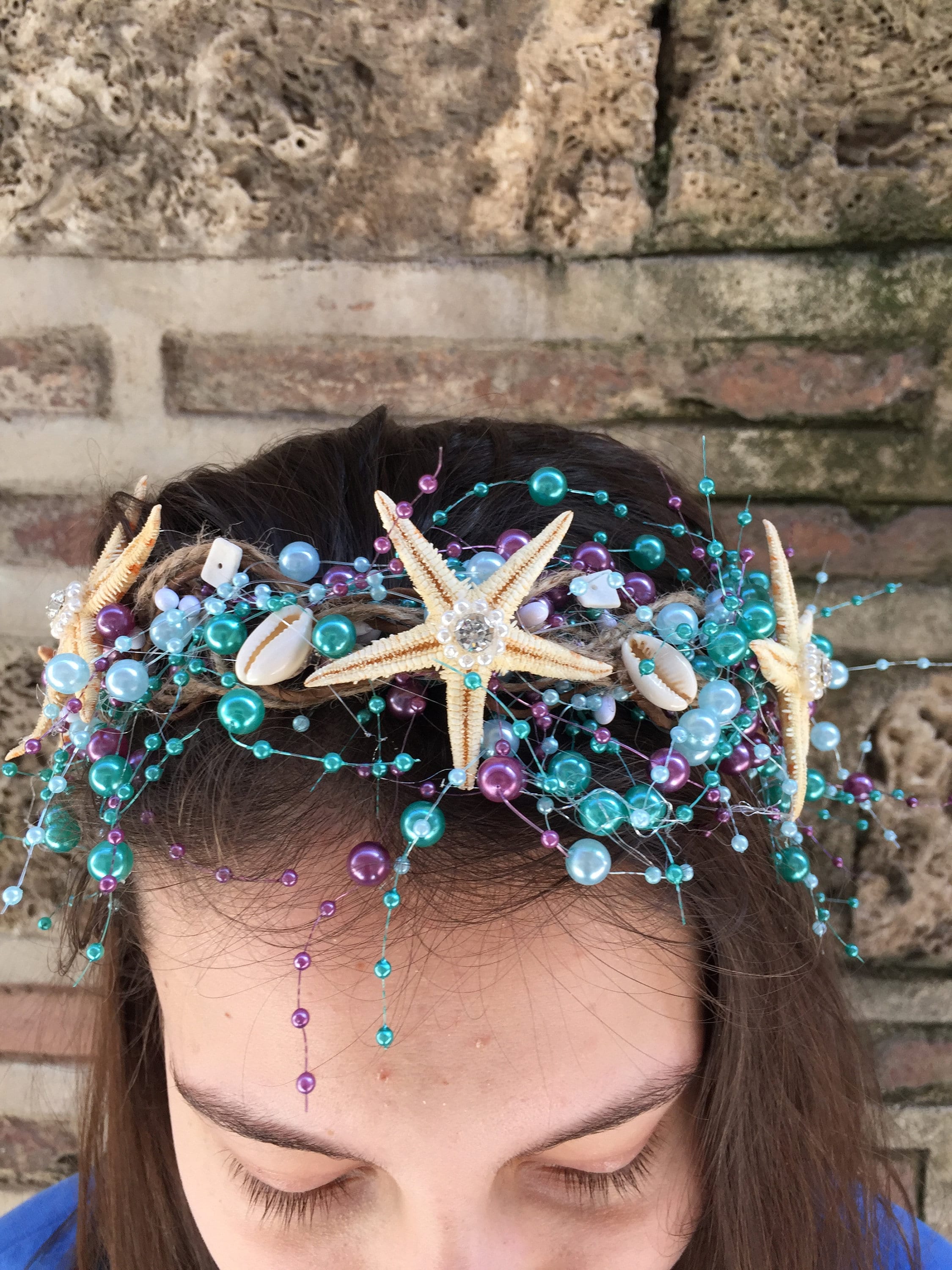 Beach Bridal Headband Starfish Hairband Beach Wedding Hair | Etsy