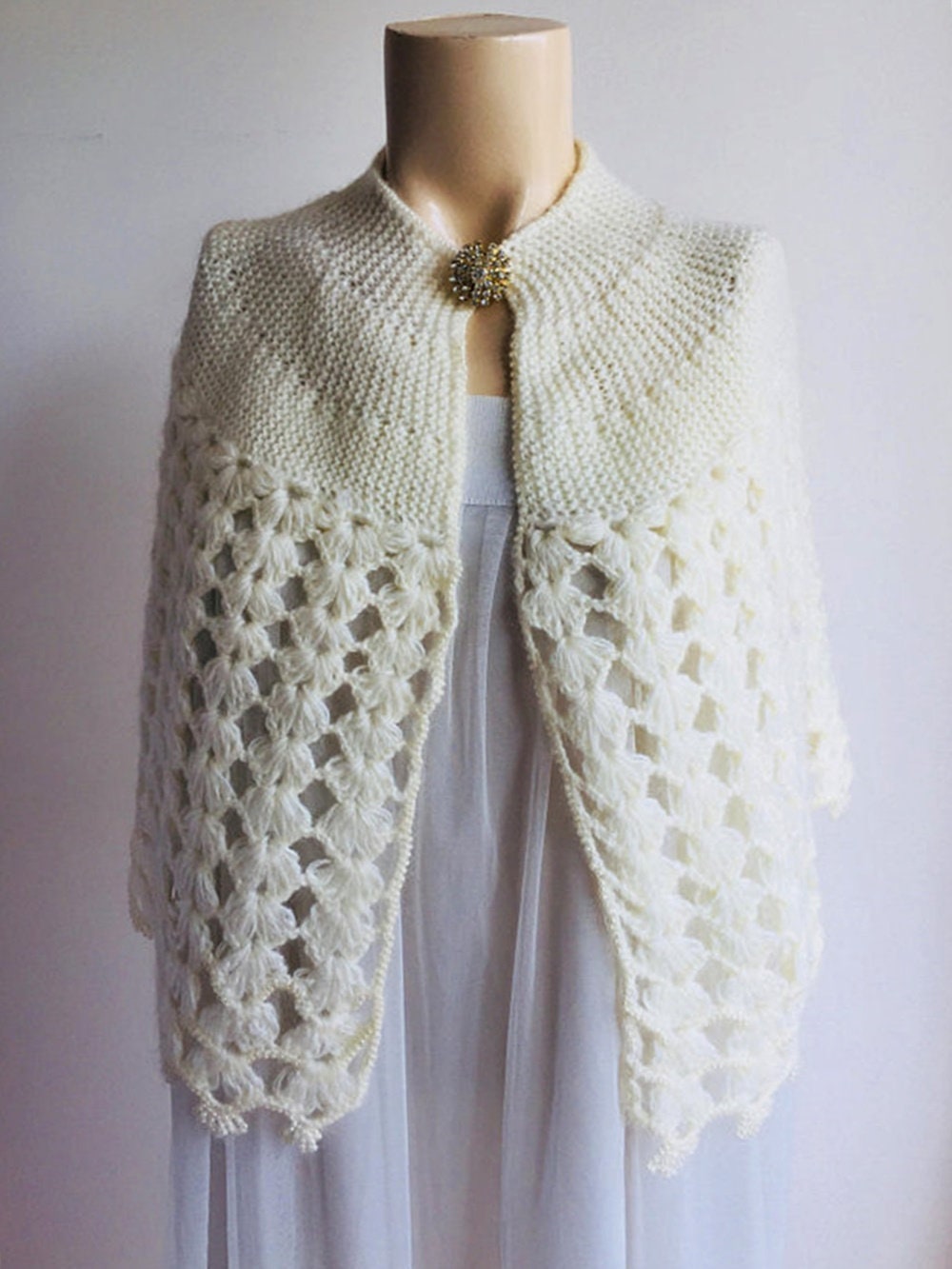 Cream Bridal Cape /Cream Wedding Wrap Shrug Bolero/Hand | Etsy