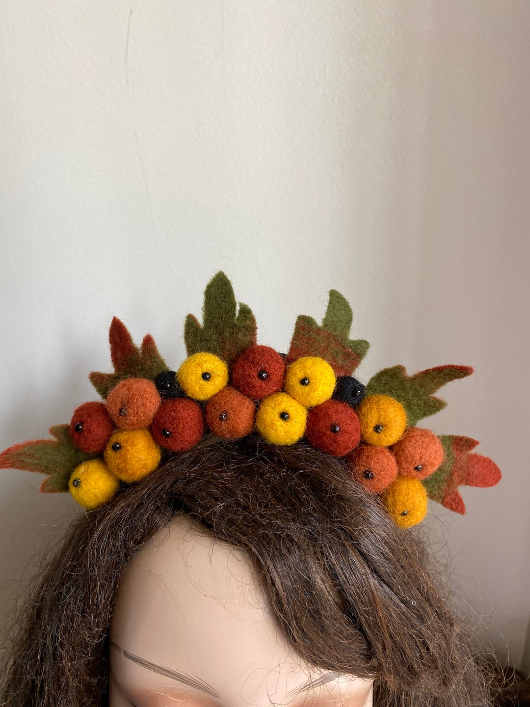 Autumn Crown Tiara- Rust ,mustard ,burnt Orange ,green Halloween Crown ...