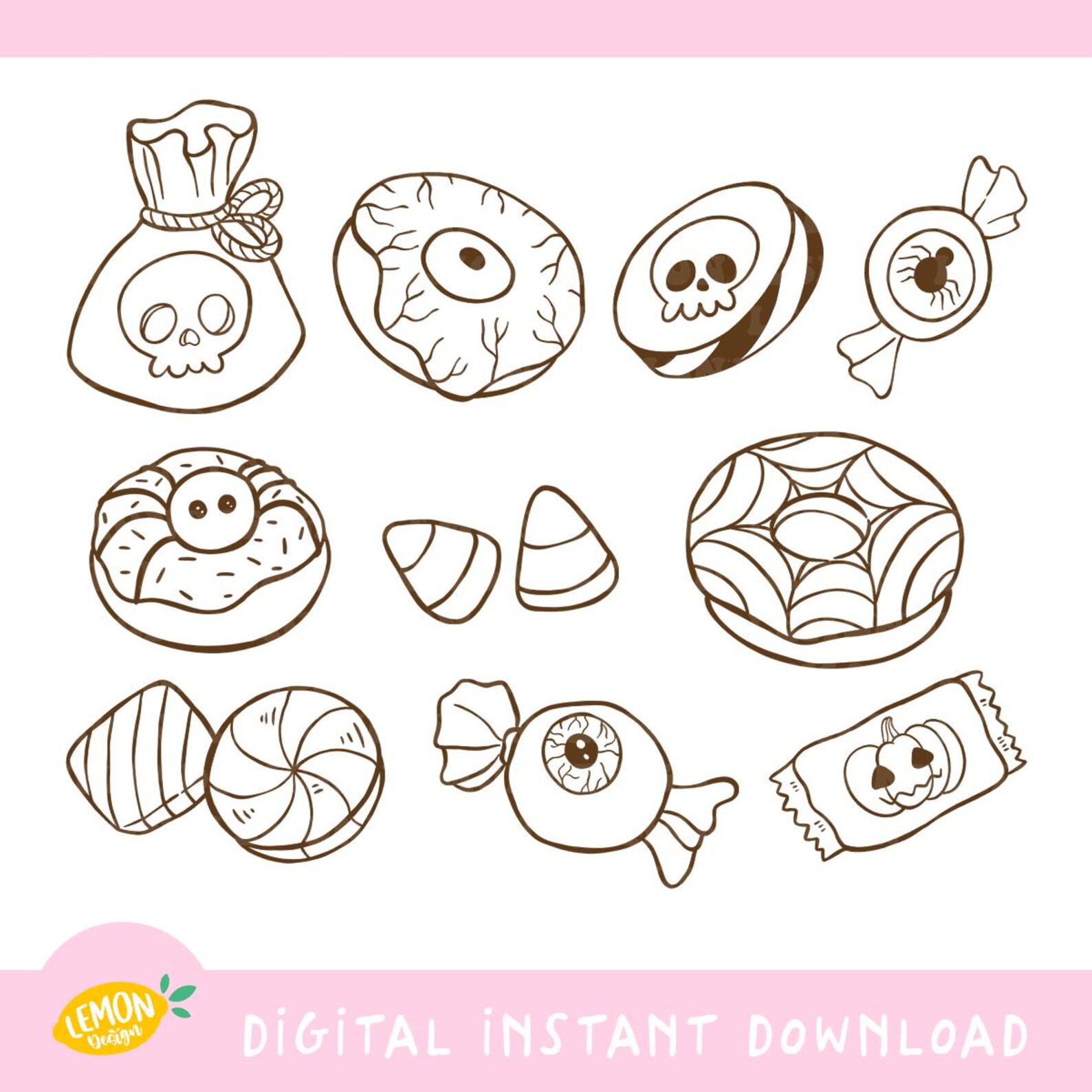 Halloween Candy Clipart Bundle: Spooky Treats PNG Set (digital Download ...