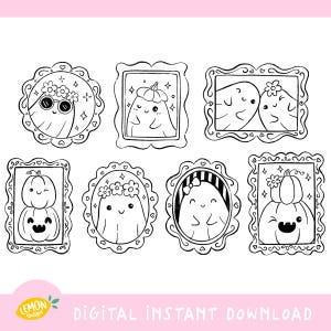 Hand-drawn Halloween Frames Clipart Bundle: Spooky Doodle PNG (digital ...