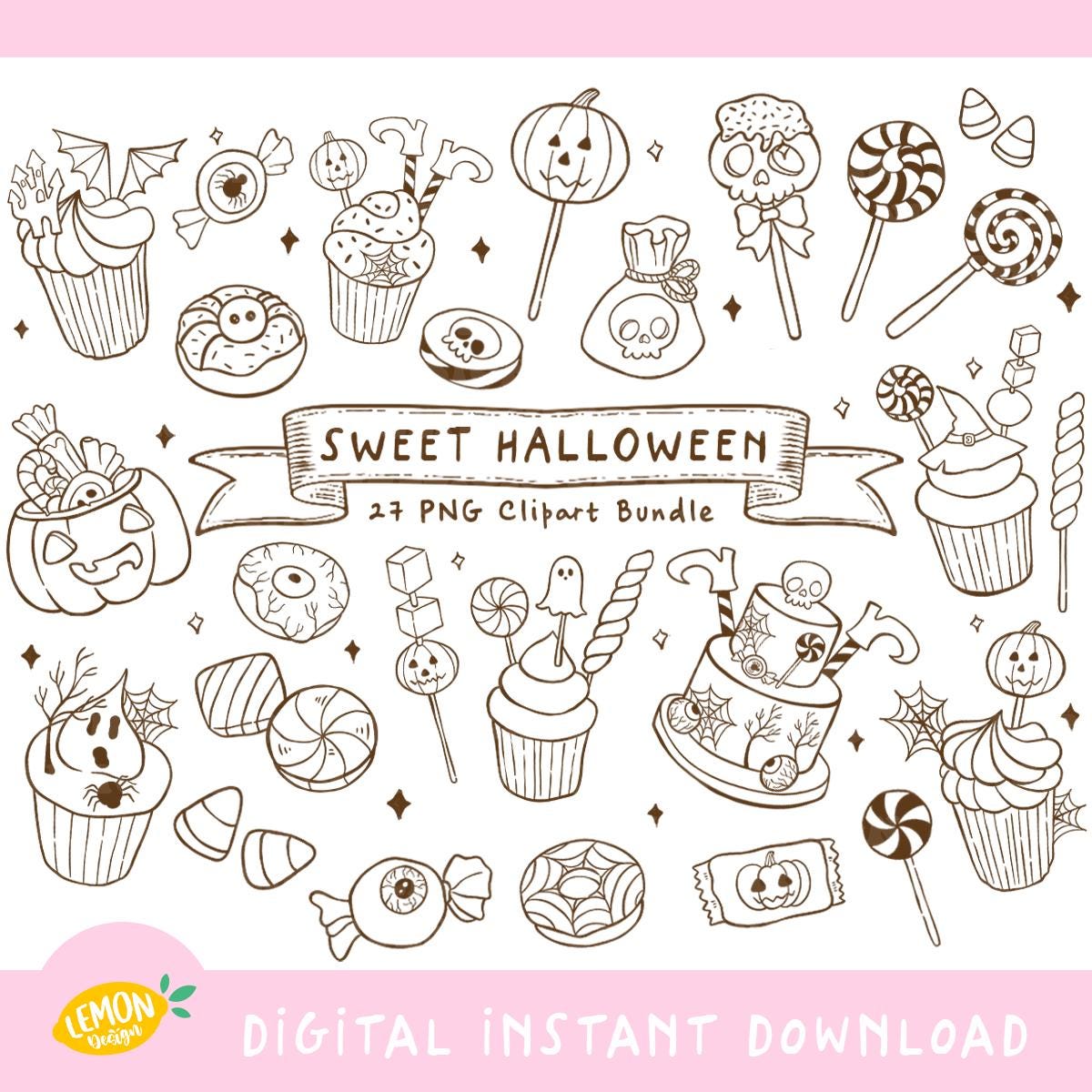 Halloween Candy Clipart Bundle: Spooky Treats PNG Set (digital Download ...