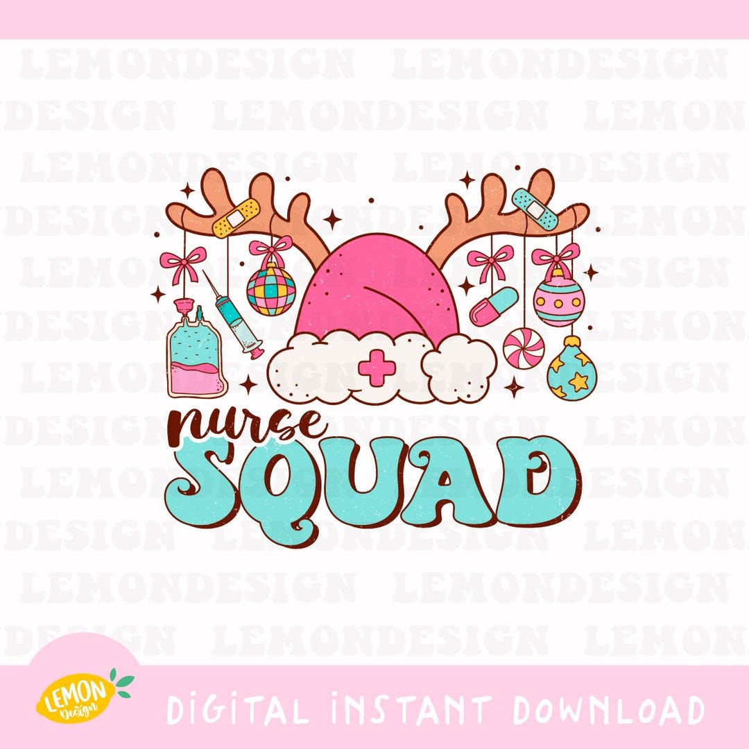 Nurse Christmas PNG | Cute Medical Xmas Sublimation Instant Digital ...