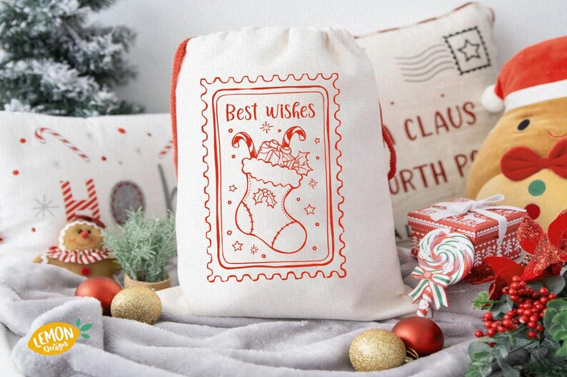 Christmas Stamp Clipart Bundle: Holiday Doodle SVG PNG (digital ...