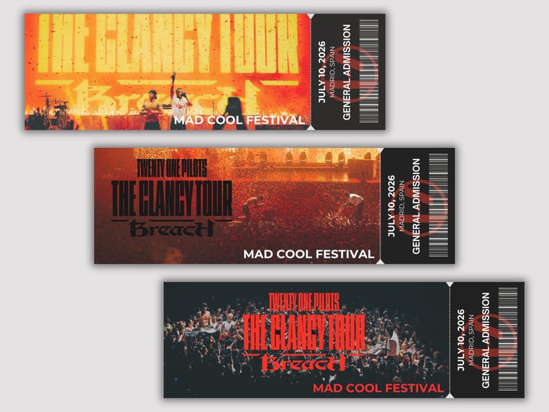Twenty One Pilots Ticket Template | Clancy Tour: Breach Festival ...