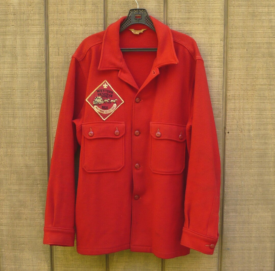 Vintage Boy Scout Red Wool Jacket - Etsy