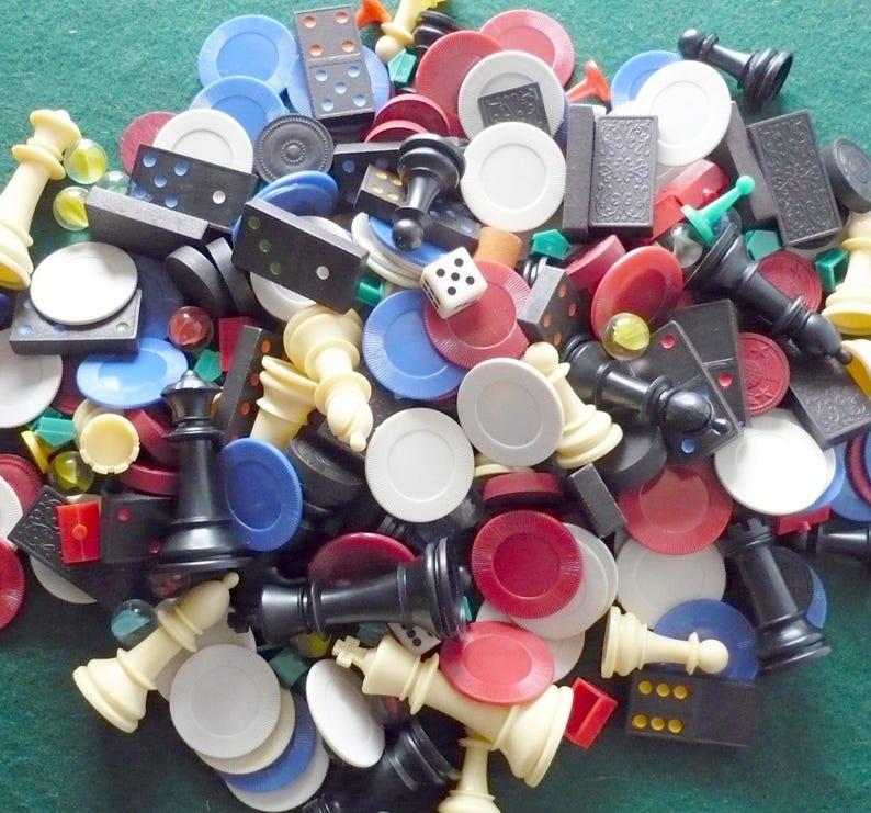 75 Vintage Board Game Pieces - Etsy