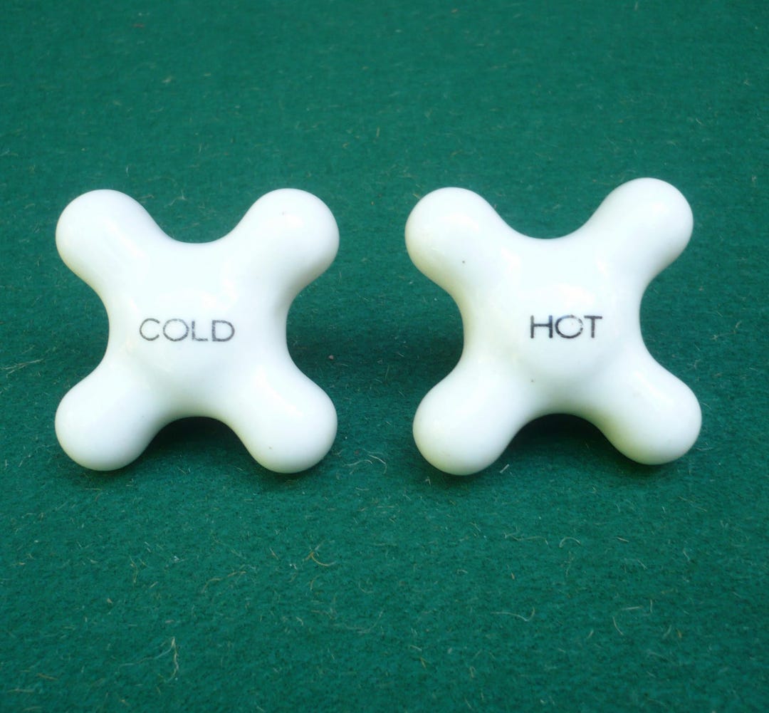 Vintage Porcelain HOT & COLD Handles - Etsy