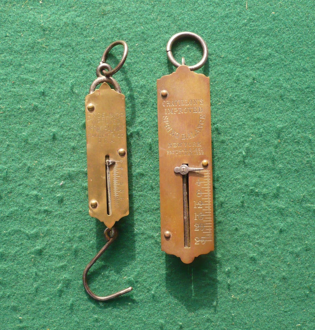 2 Antique Brass Spring Scales-both for One Price - Etsy