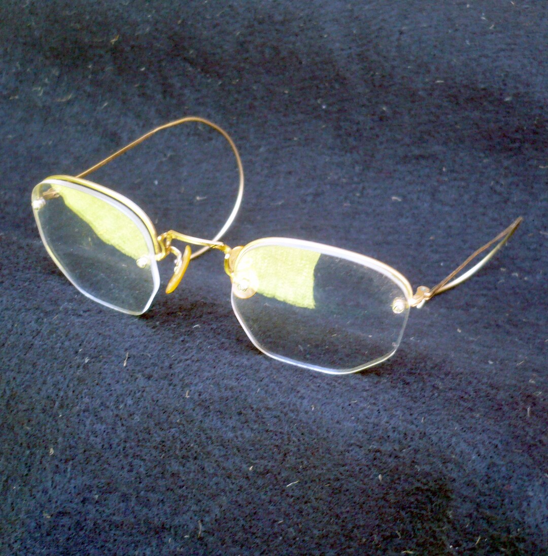 Vintage Rimless Bifocal Eyeglasses-1/10 12KGF SHURON - Etsy
