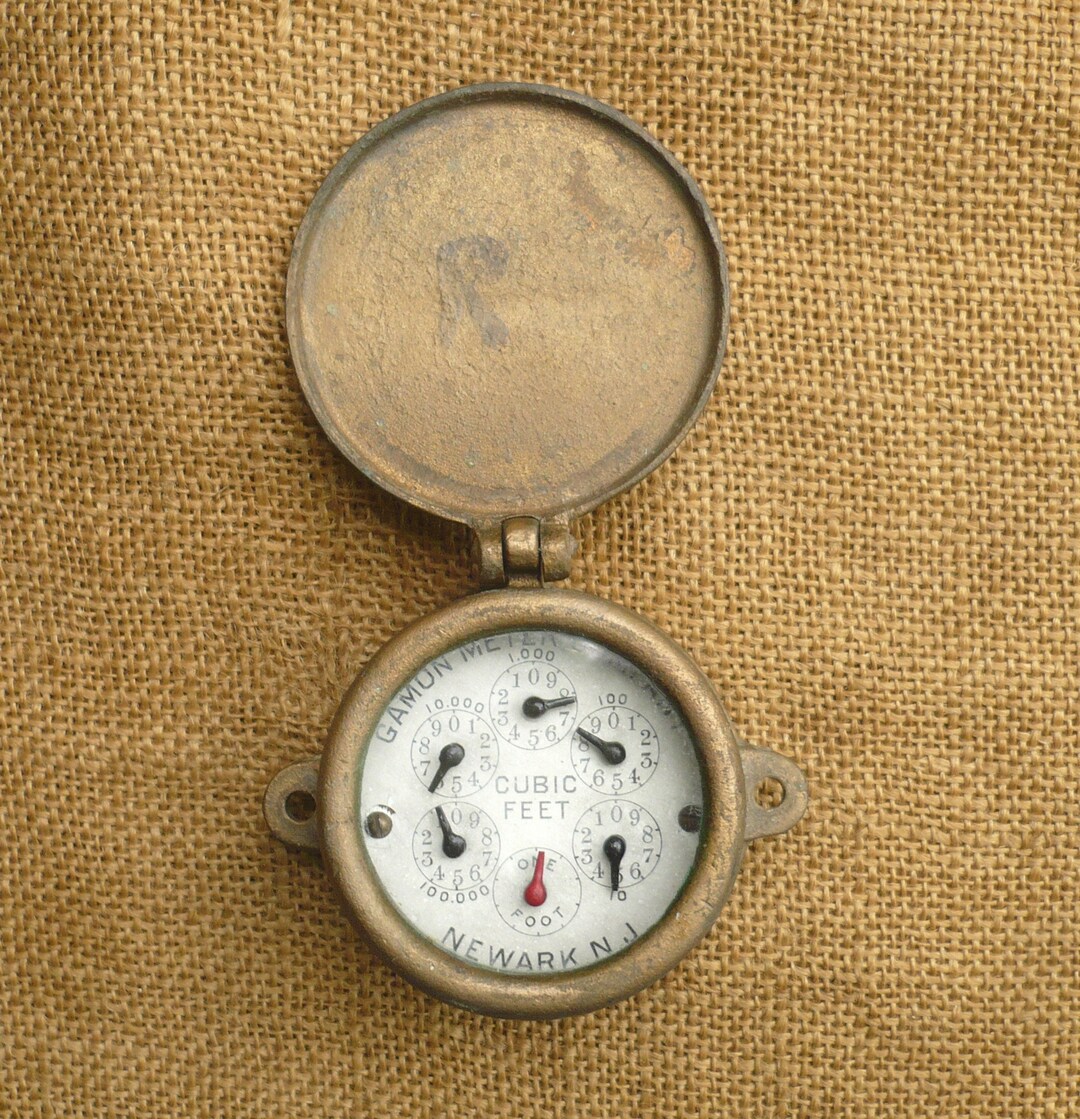 Vintage Water Meter and Solid Brass Cover - Etsy
