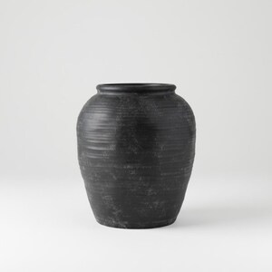 Black Ceramic Decorative Vase | Rustic Modern Pottery Decor, Handmade ...