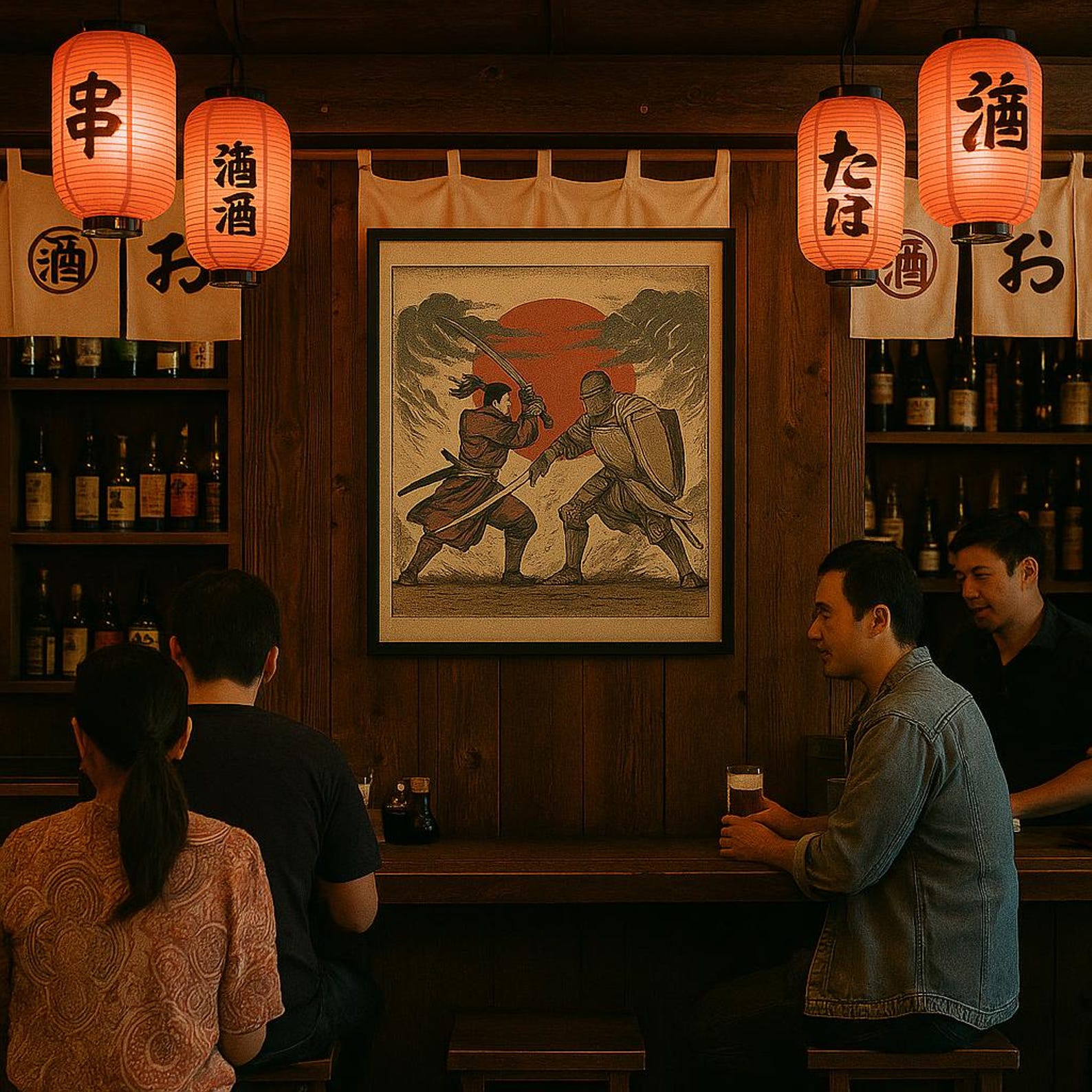 Samurai Vs Knight Wall Art – Japanese Vs Medieval Warrior Poster ...