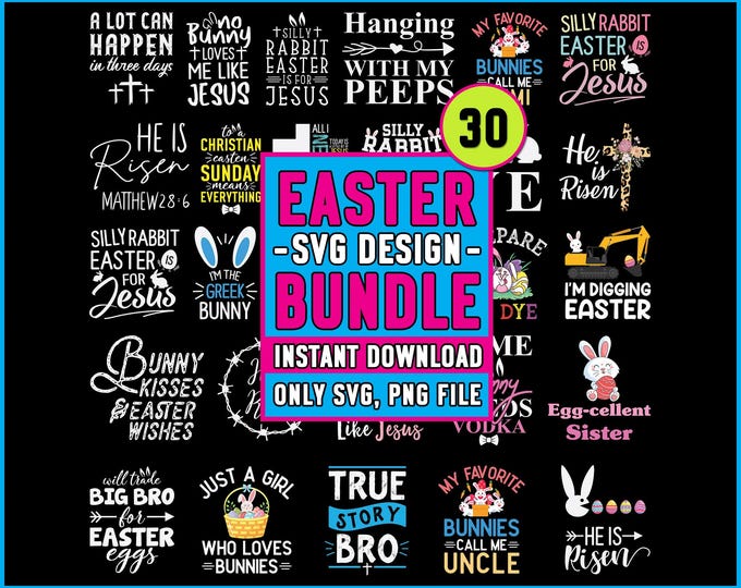 Commercial Use, Easter Clip Art, Peeps Svg, Easter SVG Bundle, Spring ...