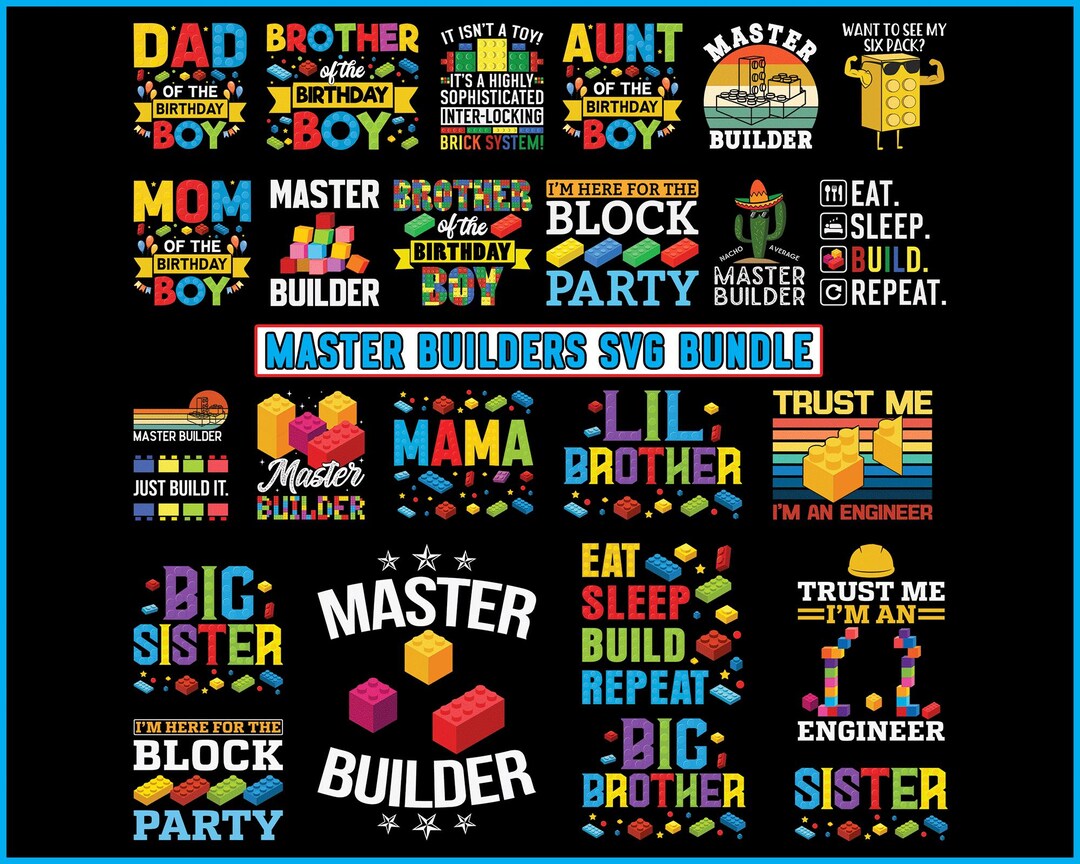 Master Builders SVG Bundle, Construction Worker Designs (digital ...