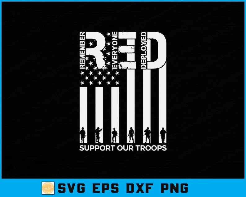 RED Remember Everyone Deployed SVG: Patriotic Military Support Design ...