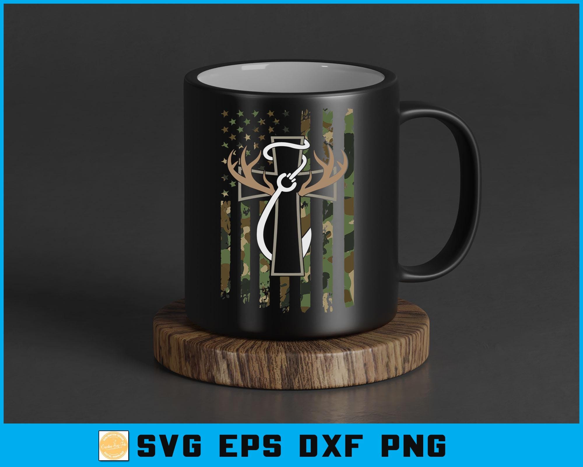 Christian Hunter Fisherman Camo USA SVG File: Hunting Fishing Faith - Etsy