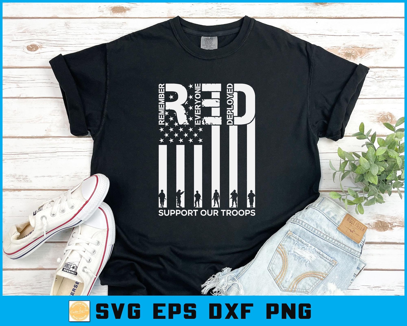 RED Remember Everyone Deployed SVG: Patriotic Military Support Design ...