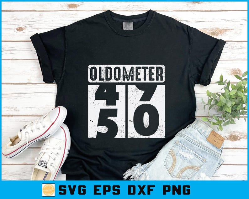 Funny 50th Birthday SVG Design: Oldometer Milestone Gag Gift (digital ...