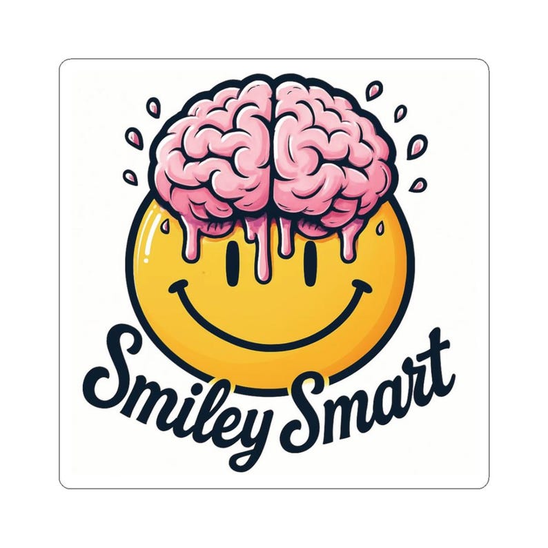 Smiley Smart, Smiley Brain, Cut Stickers Fun Decor for Laptops ...