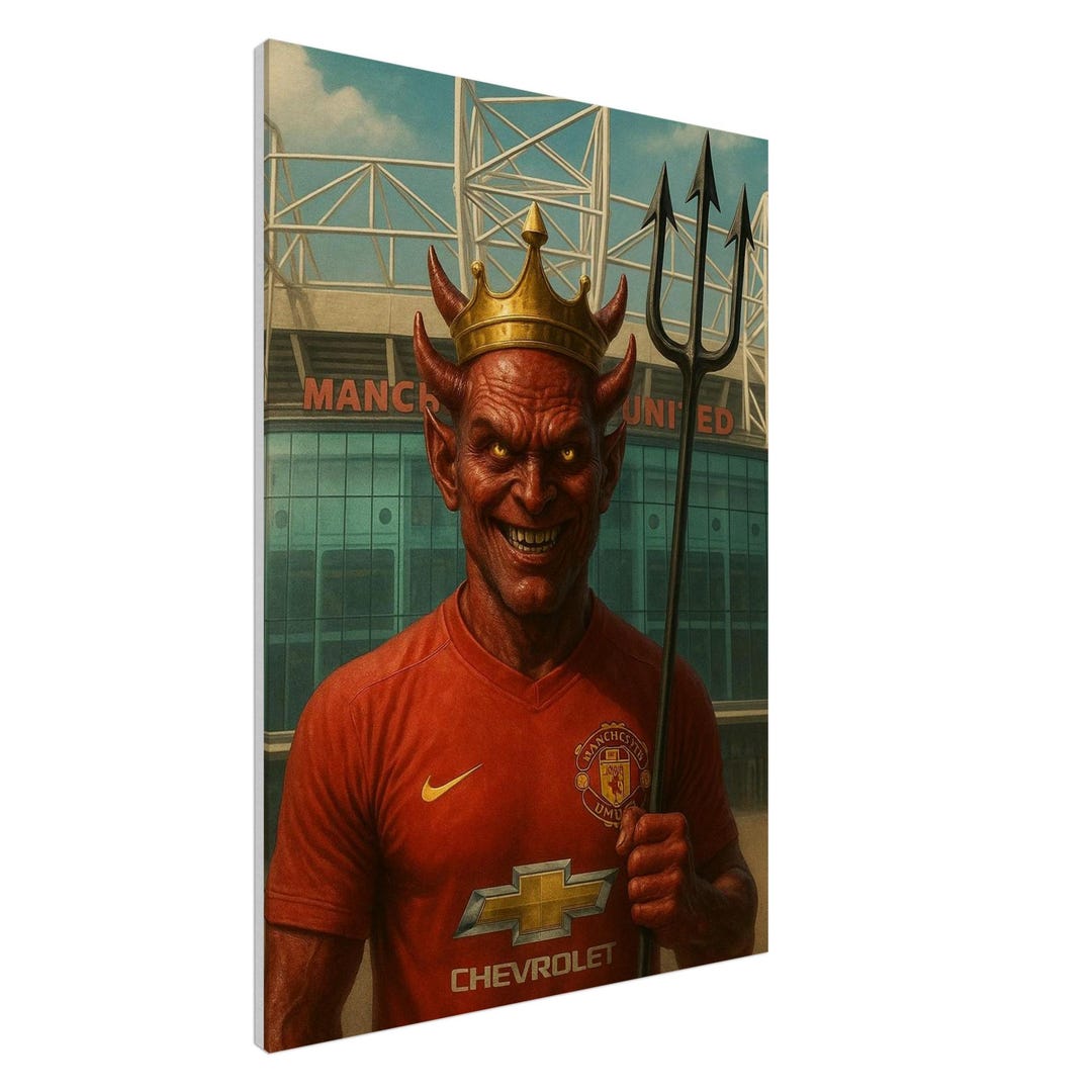 Manchester United Custom Red Devil Canvas - Etsy