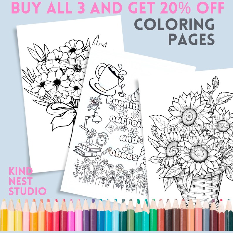 Caffeine & Chaos Coloring Page: Printable Art for Stressed Adults ...