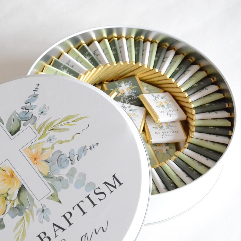 50 PCS Baptism Chocolate, Custom Baptism Chocolate, Christening ...