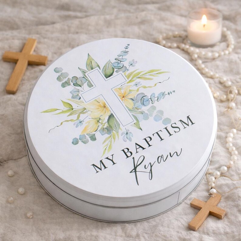 Baby Chocolate, Baptism Chocolate, Custom Metal Box Chocolates for Baby ...